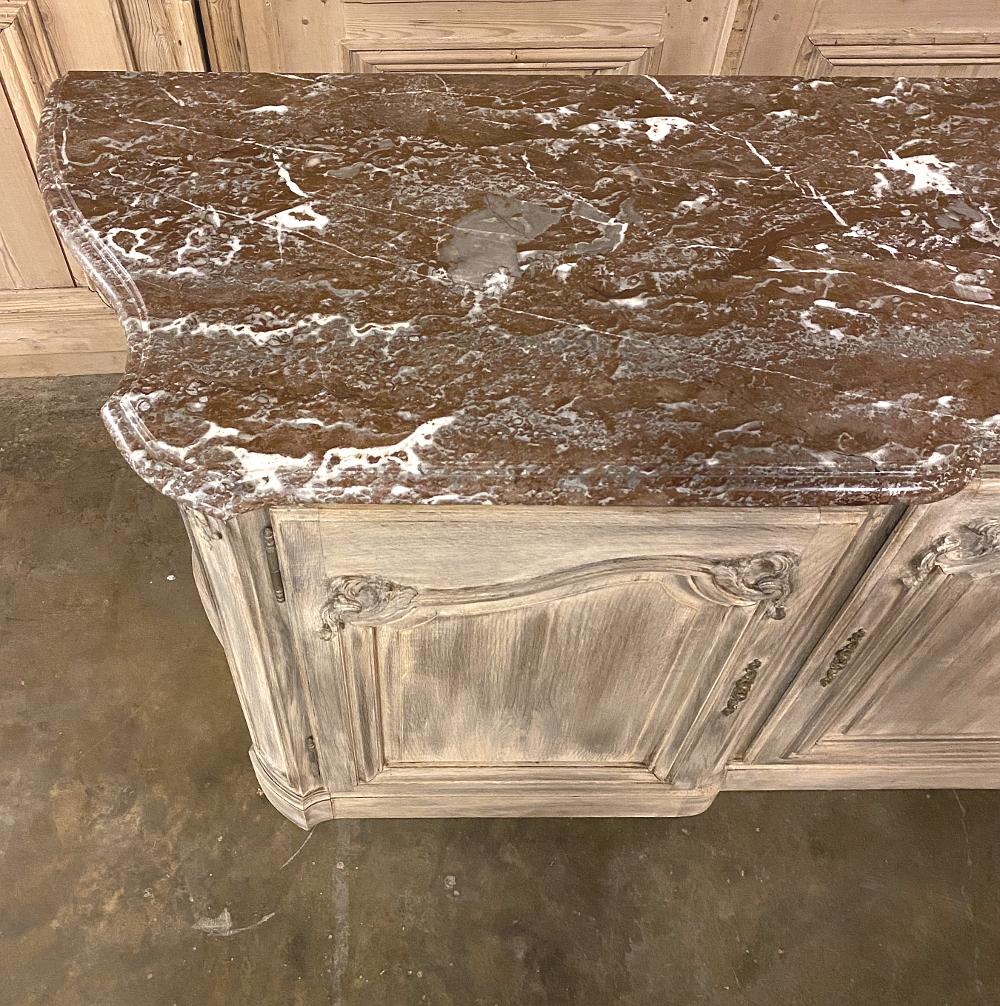Antique French Louis XIV Whitewashed Marble-Top Buffet or Credenza For ...