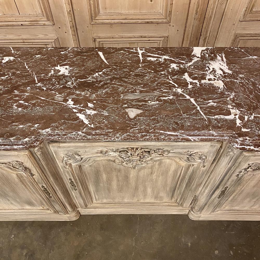 Antique French Louis XIV Whitewashed Marble-Top Buffet or Credenza For ...