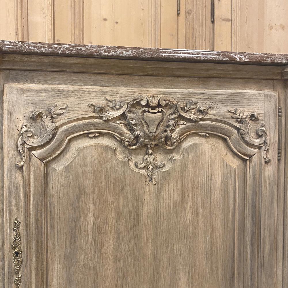 Antique French Louis XIV Whitewashed Marble-Top Buffet or Credenza For ...