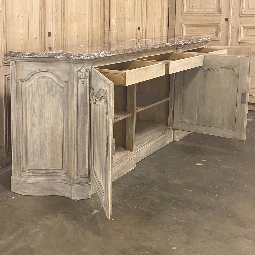 Antique French Louis XIV Whitewashed Marble-Top Buffet or Credenza For ...