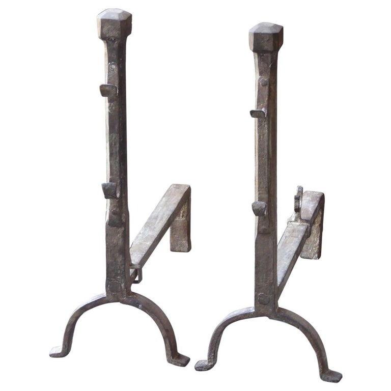 Antique French Louis XV Fire Dogs or Firedogs, 18th Century For Sale at ...