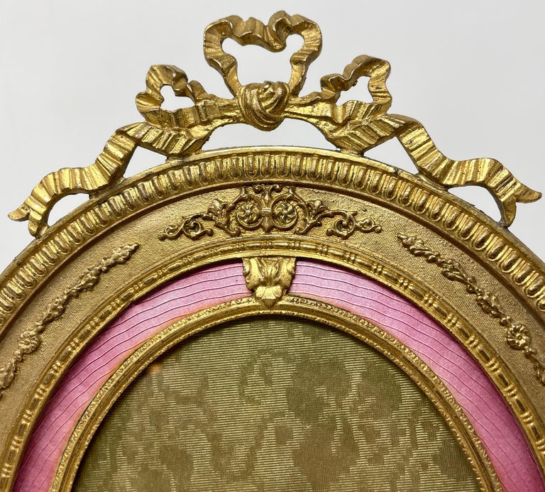 Antique French Louis XV Bronze D' Ore Enamel Desktop Picture Frame ...