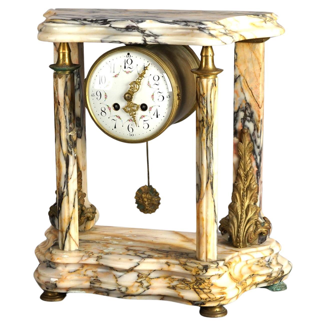 Antique French Louis XV Japy Freres Marble and Ormolu Mantle Clock 19th ...