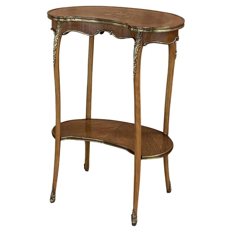 Antique French Louis XV Kidney Shaped Marquetry End Table For Sale at ...