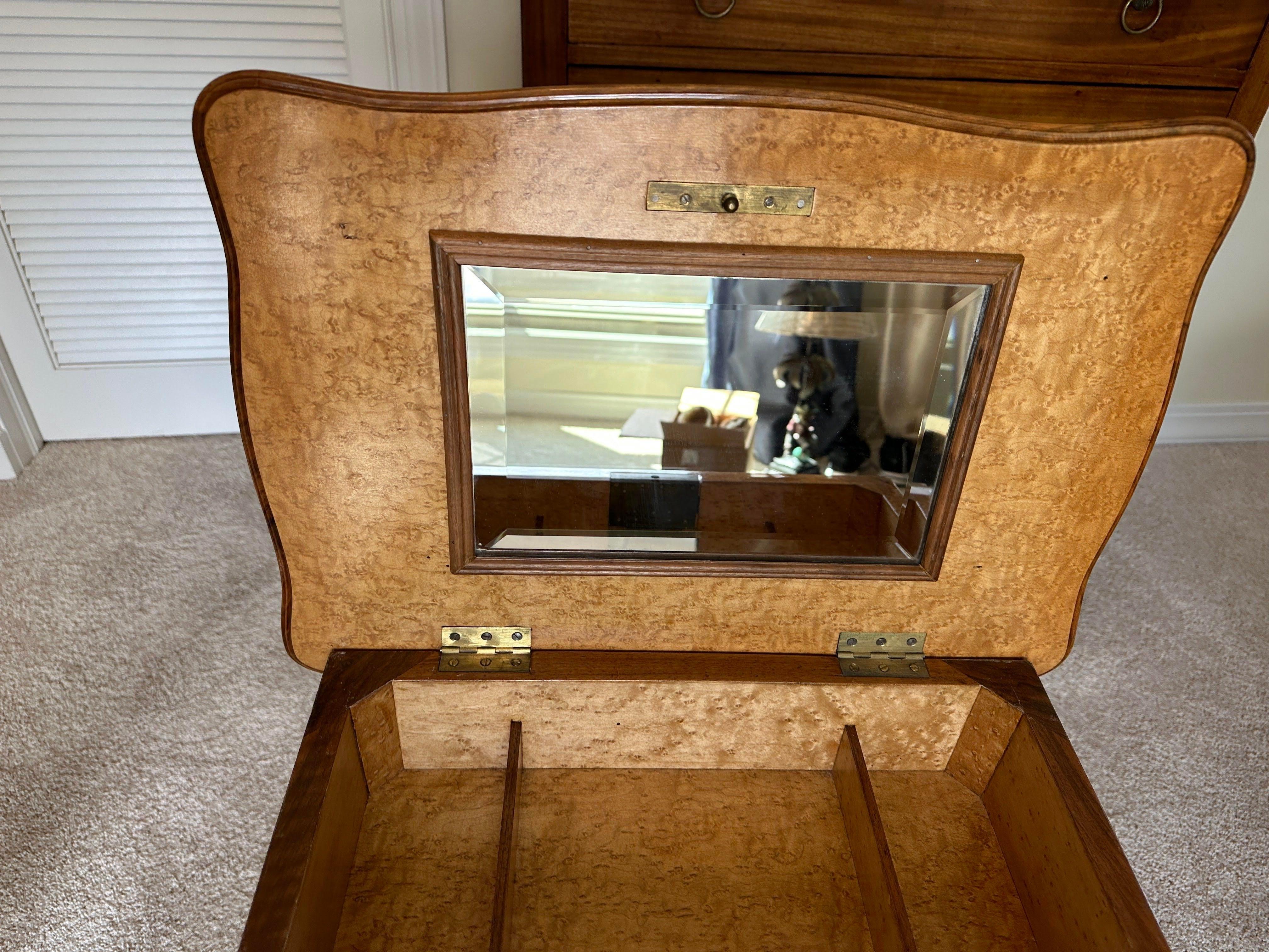 Antique French Louis XV Marquetry Travailleuse Sewing Work Vanity Table ...