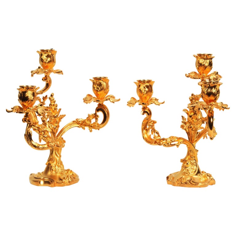 Large Antique French Louis XV Ormolu Rococo Candelabra After ...