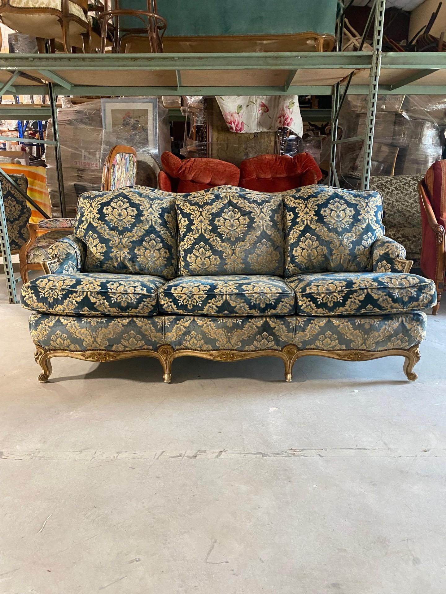 Antique French Louis XV Painted Sofa For Sale at 1stDibs