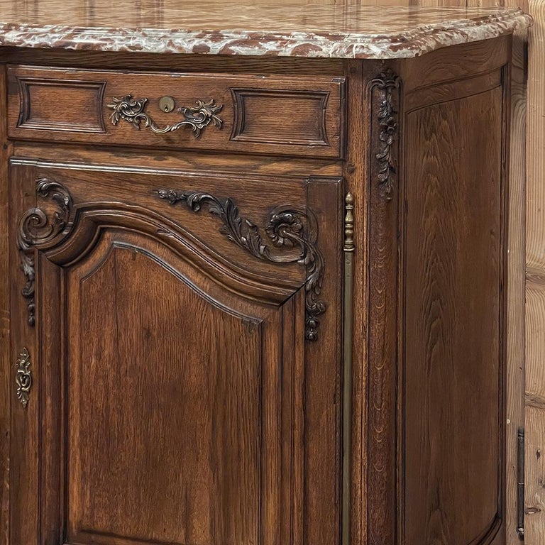 Antique French Louis XV Step-Front Marble Top Serpentine Buffet For ...
