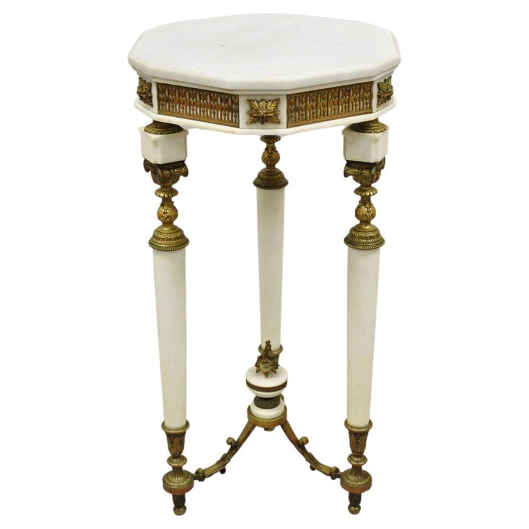 Antique French Louis XV Style Bronze and Marble Parlor Accent Side ...