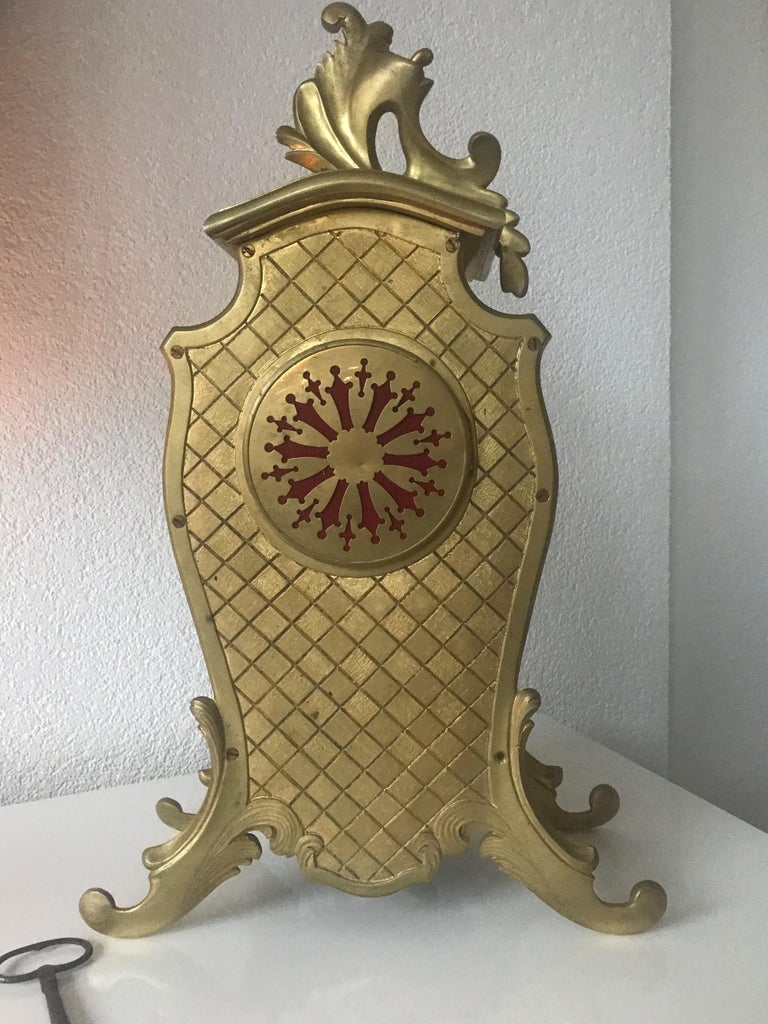 Antique French Louis XV Style Bronze Pendulum Mantel Clock with Flowery ...