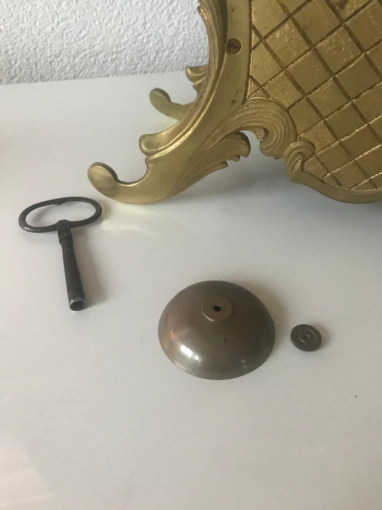 Antique French Louis XV Style Bronze Pendulum Mantel Clock with Flowery ...