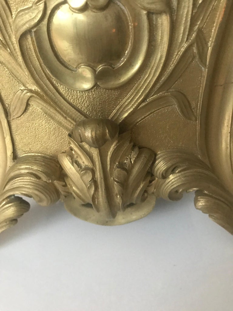 Antique French Louis XV Style Bronze Pendulum Mantel Clock with Flowery ...