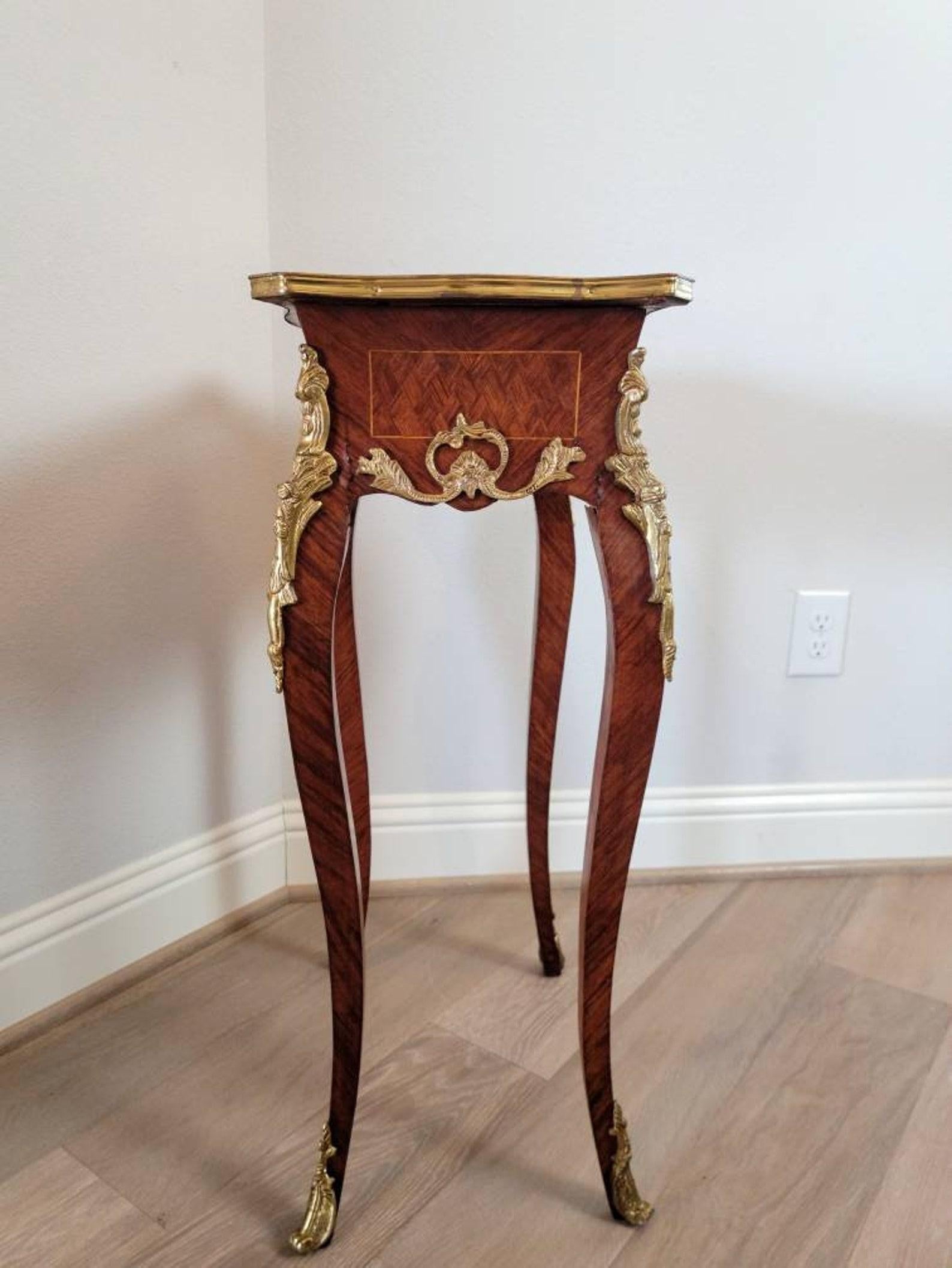 Antique French Louis XV Style Rosewood Mahogany Side Table at 1stDibs