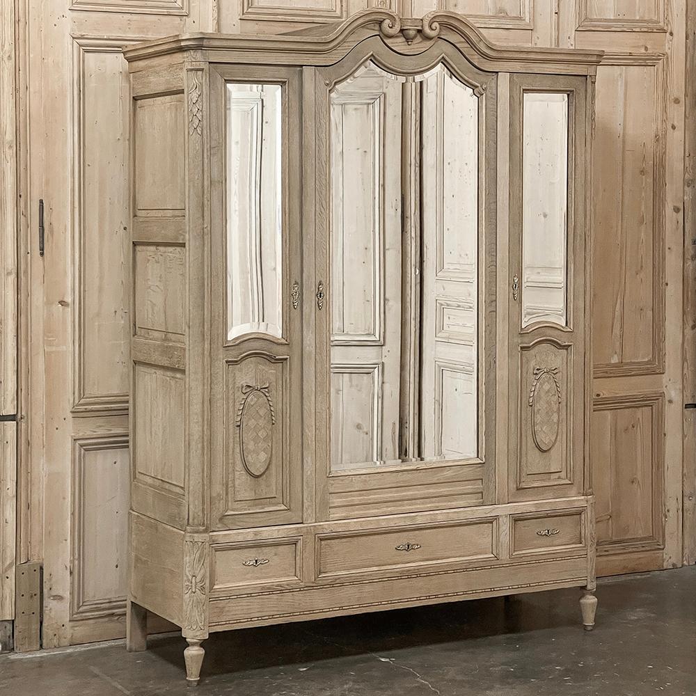 Antique French Louis XVI Armoire ~ Wardrobe in Stripped Oak For Sale at ...