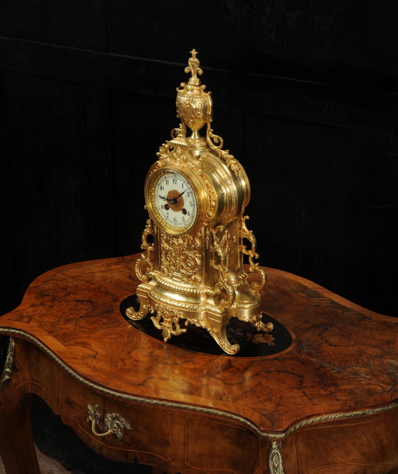 Antique French Louis XVI Gilt Bronze Clock For Sale at 1stDibs
