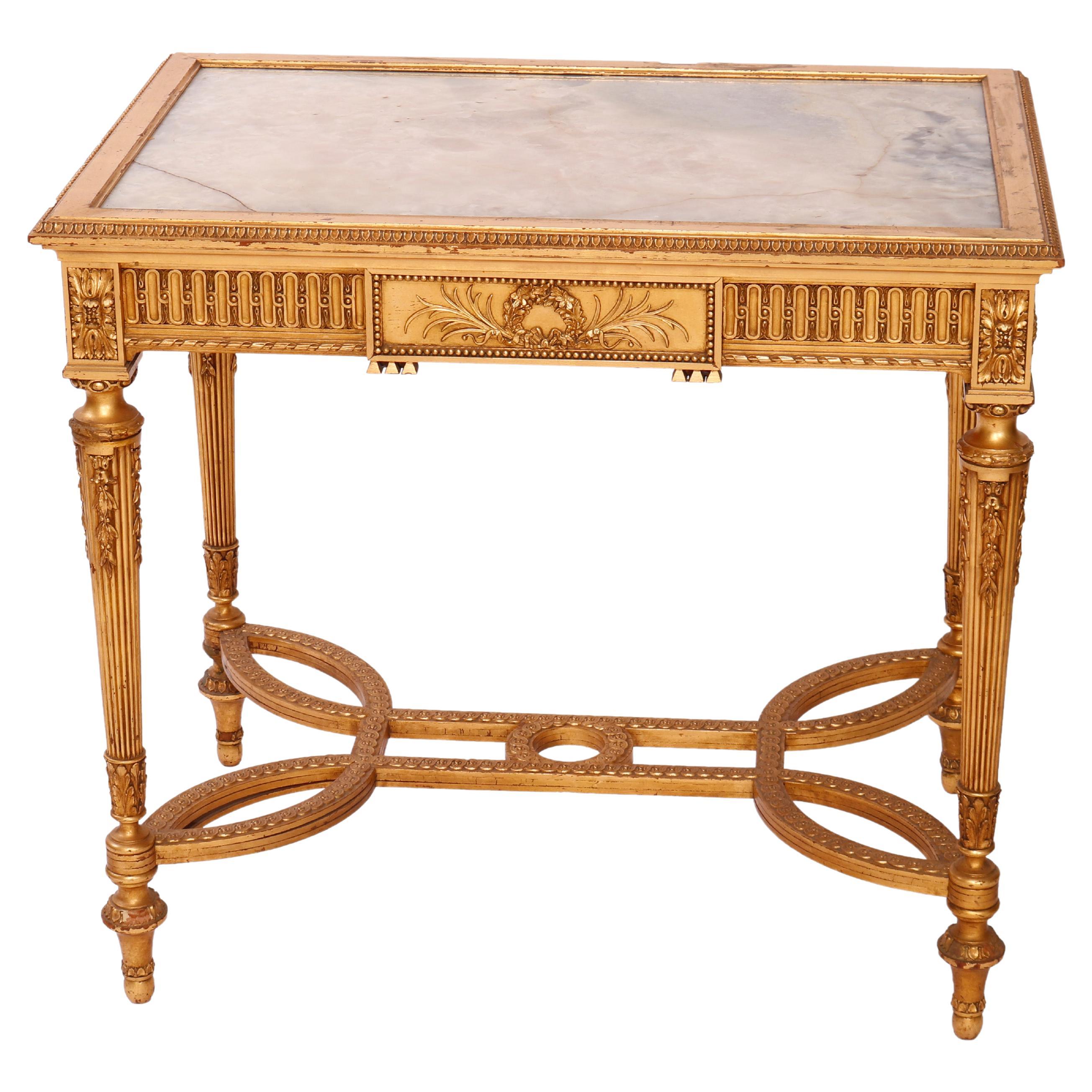 Antique French Style Horner Bros Carved Flame Mahogany Center Table ...