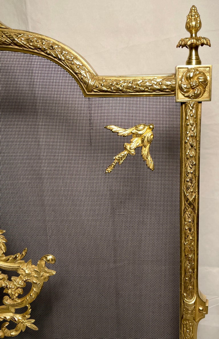 Antique French Louis XVI Gold Bronze Fire Screen, Circa 1890. For Sale ...