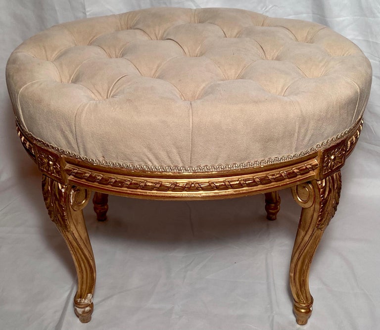 Antique French Louis XVI Gold Leaf Bench, circa 1890 For Sale at 1stDibs