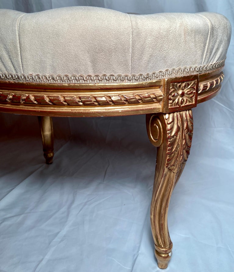 Antique French Louis XVI Gold Leaf Bench, circa 1890 For Sale at 1stDibs