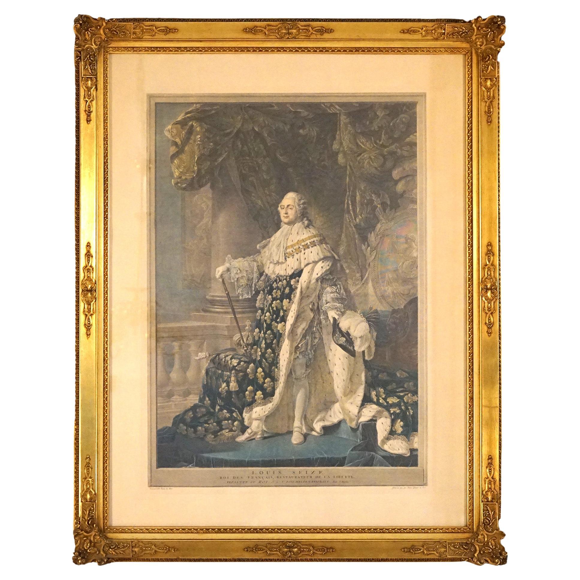 Antique French Louis XVI King Of France Portrait Engraving 19th C For ...