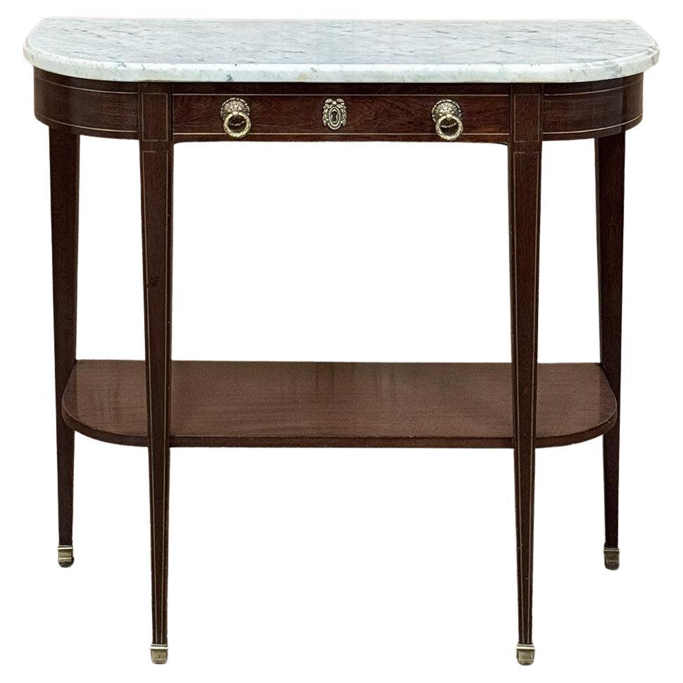 Antique French Louis XVI Consola de Caoba ~ Servidor con Mármol de ...