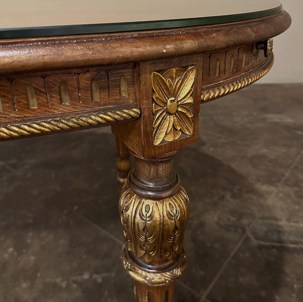 Antique French Louis XVI Mahogany Dining Table with Glass Topper For ...