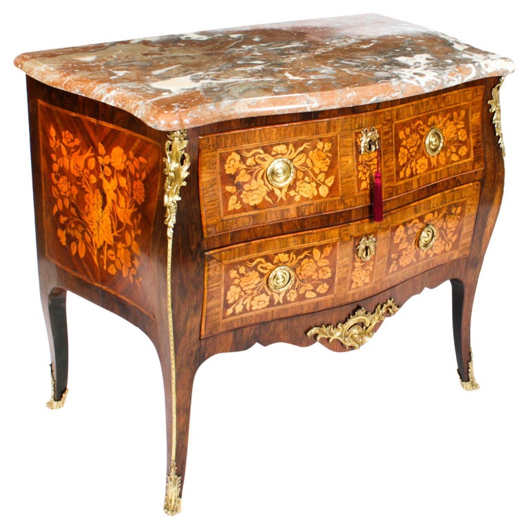 Antique French Louis XVI Marquetry Commode Chest 18th C at 1stDibs