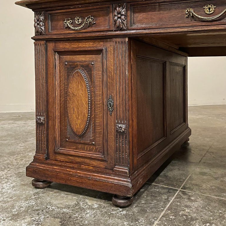 Antique French Louis XVI Neoclassical Double Faced Desk For Sale at 1stDibs