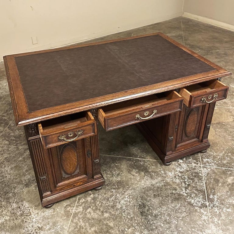 Antique French Louis XVI Neoclassical Double Faced Desk For Sale at 1stDibs