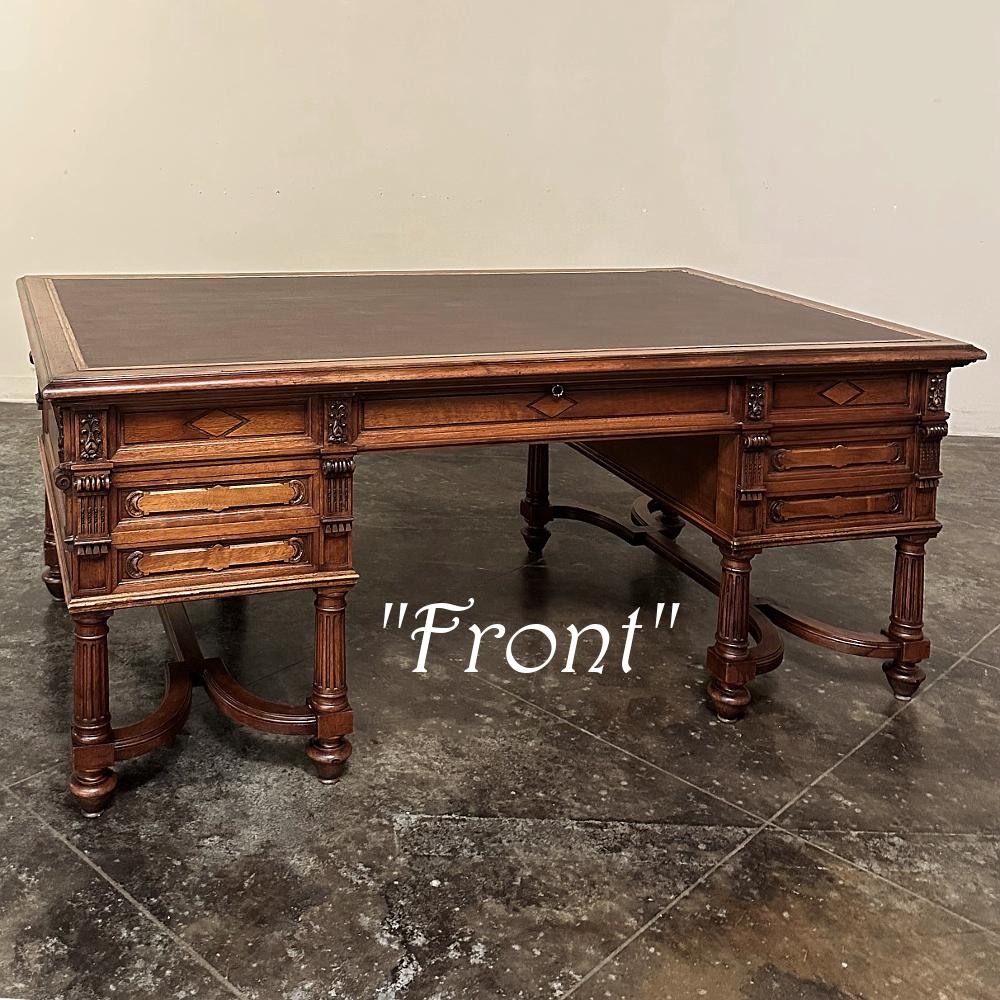 Antique French Louis XVI Neoclassical Walnut Double Sided Desk For Sale ...