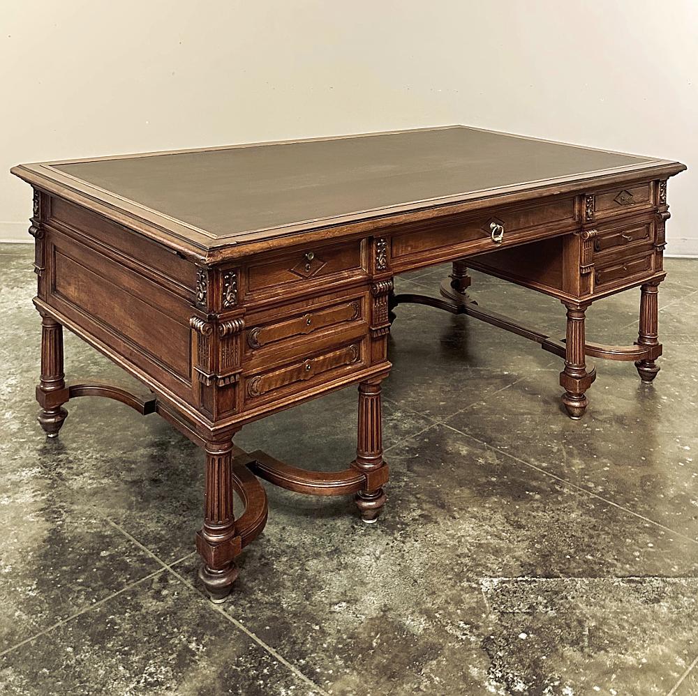 Antique French Louis XVI Neoclassical Walnut Double Sided Desk For Sale ...