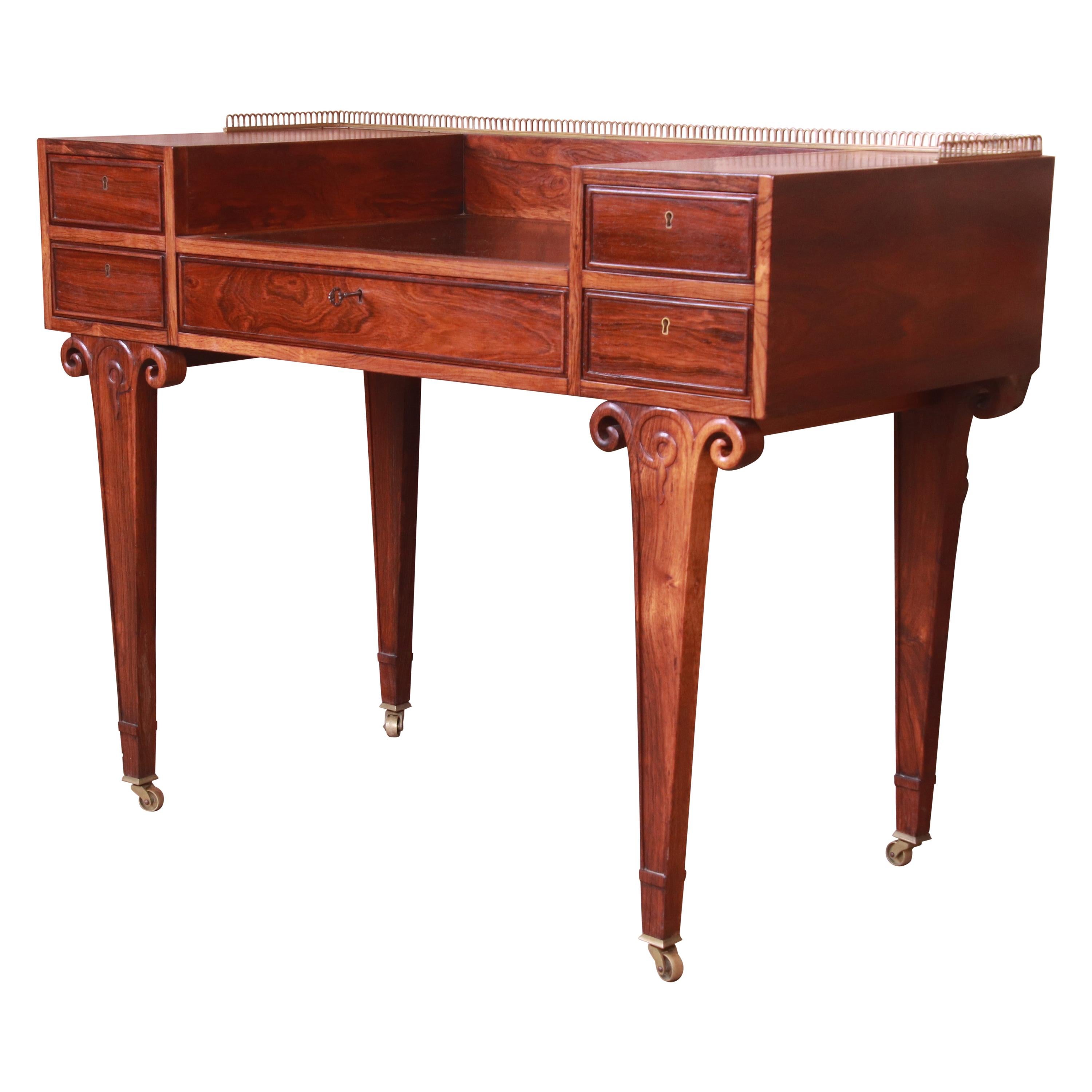 Henredon Burl Wood French Writing Desk at 1stDibs