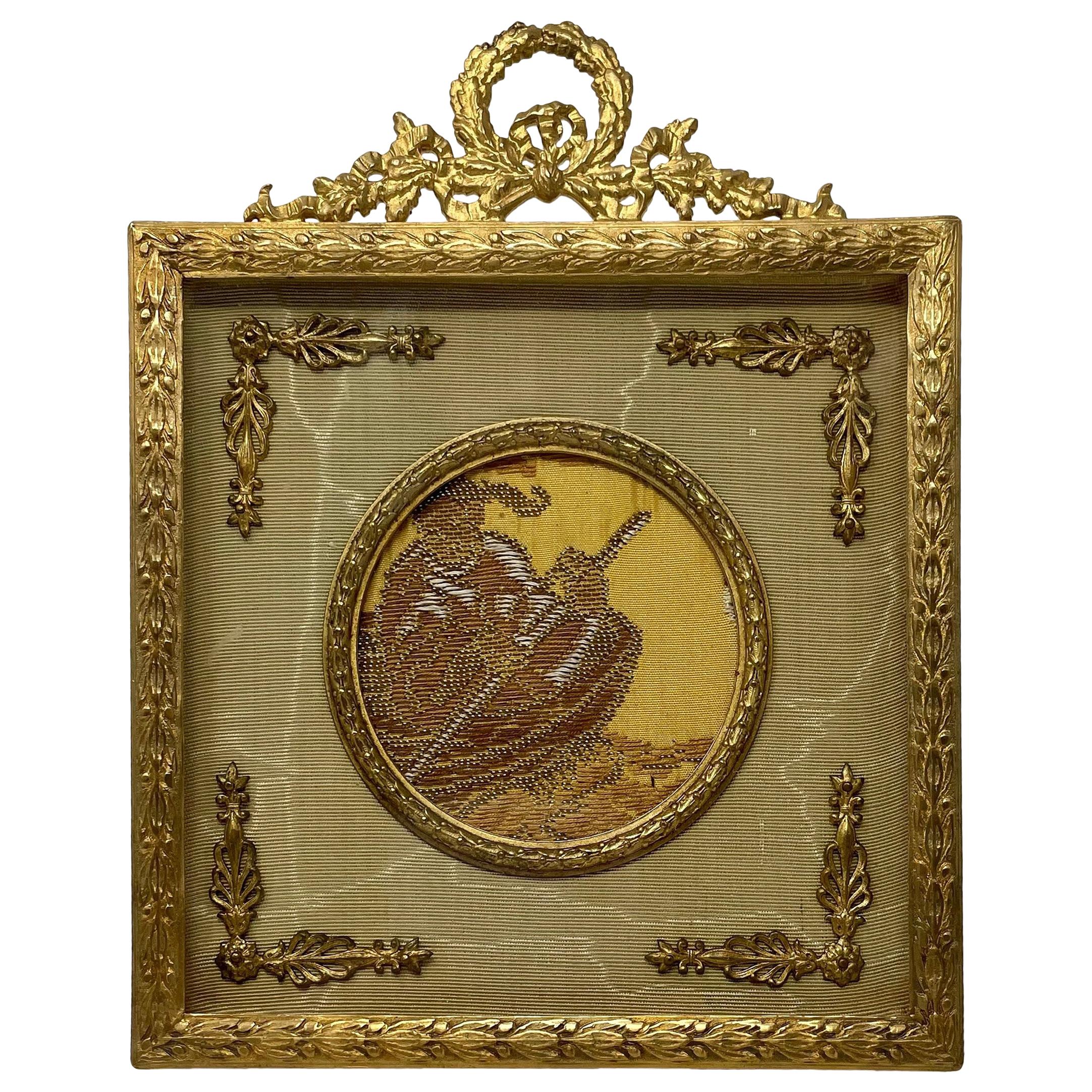 Antique French First Finish Foliate Giltwood and Velvet Art Frame ...