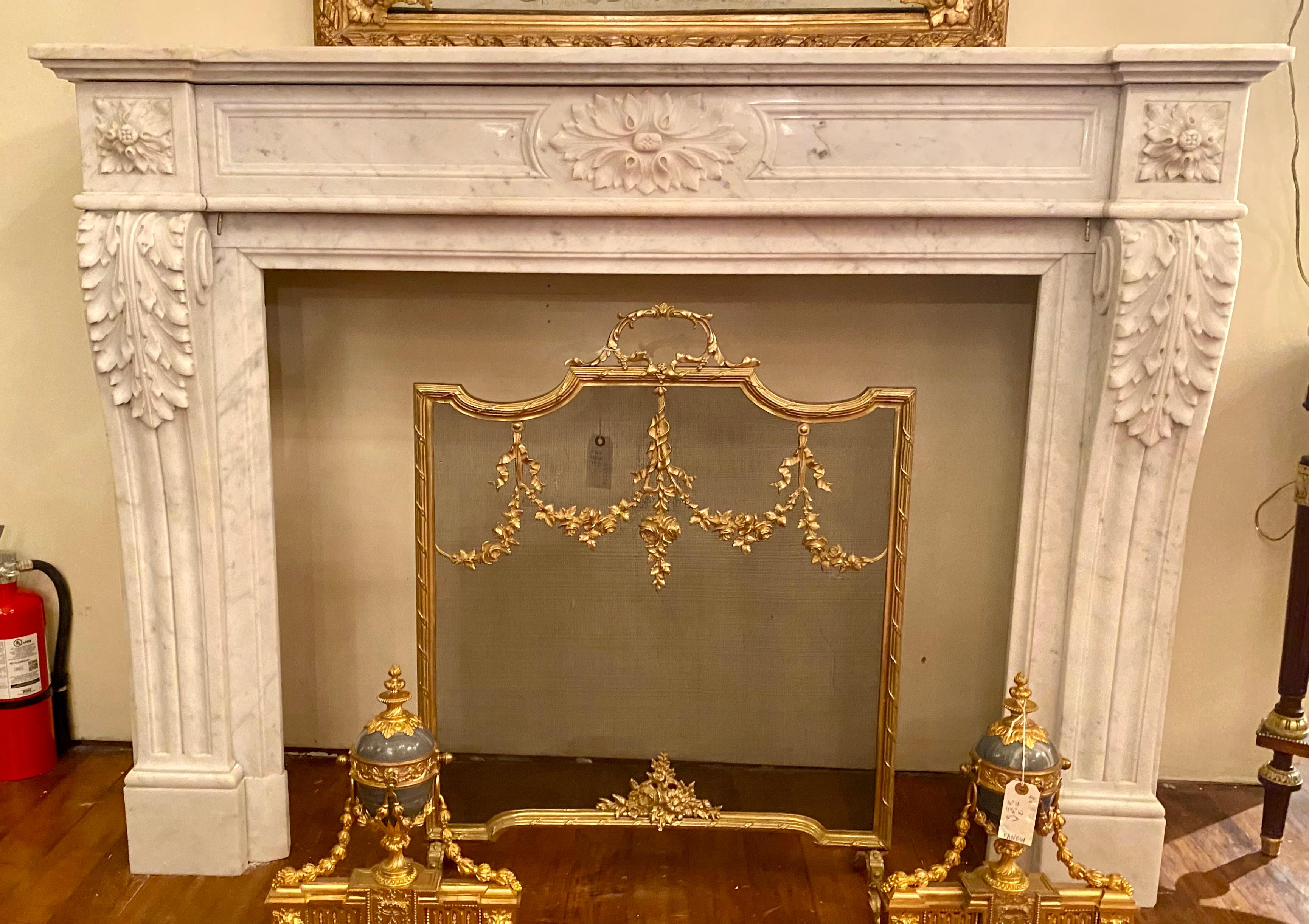 Antique French Louis XVI Style Carrara Marble Mantel, Circa 1860 For ...