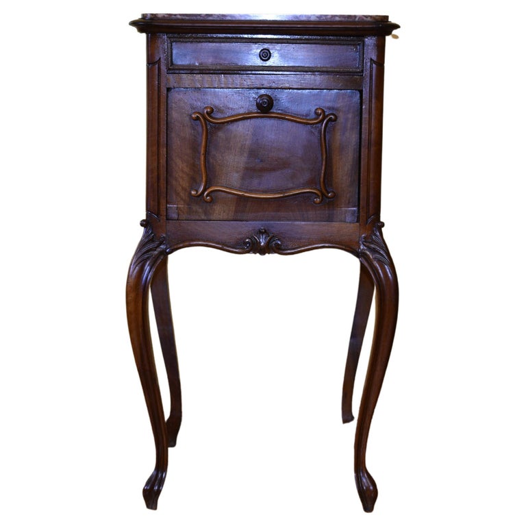 Antique French Louise XV Marble Topped Side Table For Sale at 1stDibs
