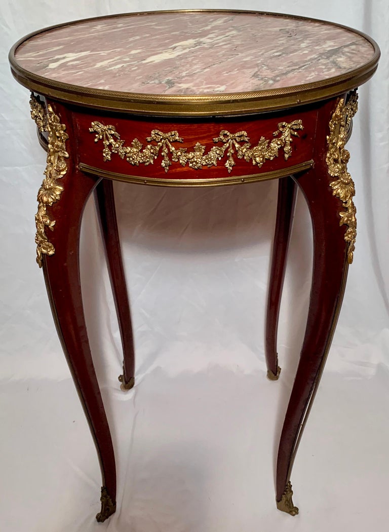 Antique French Mahogany Breche d'Alep Marble Top Table with Ormolu ...