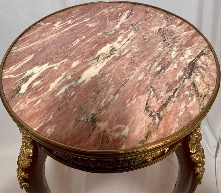 Antique French Mahogany Breche d'Alep Marble Top Table with Ormolu ...