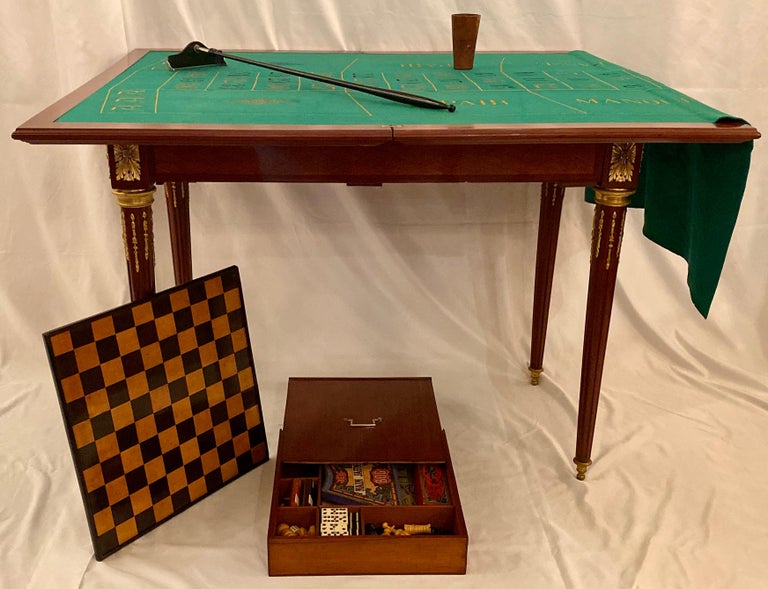 Antique French Mahogany Bronze D'Ore Mounted Roulette and Games Table ...