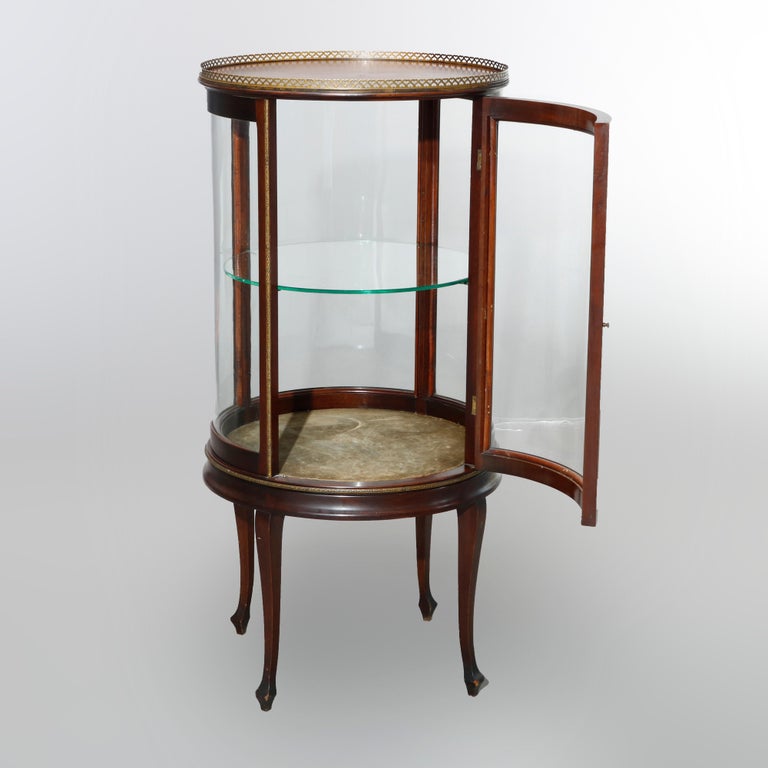 Antique French Mahogany and Ormolu Round Vitrine, Circa 1910 at 1stDibs