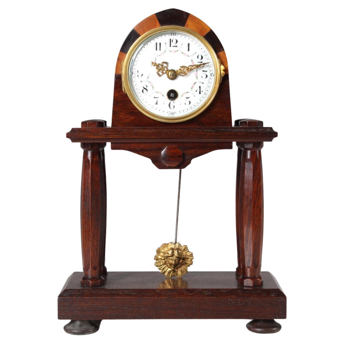 20th Century French Boulle Louis XV Style Table Clock Pendule at 1stDibs