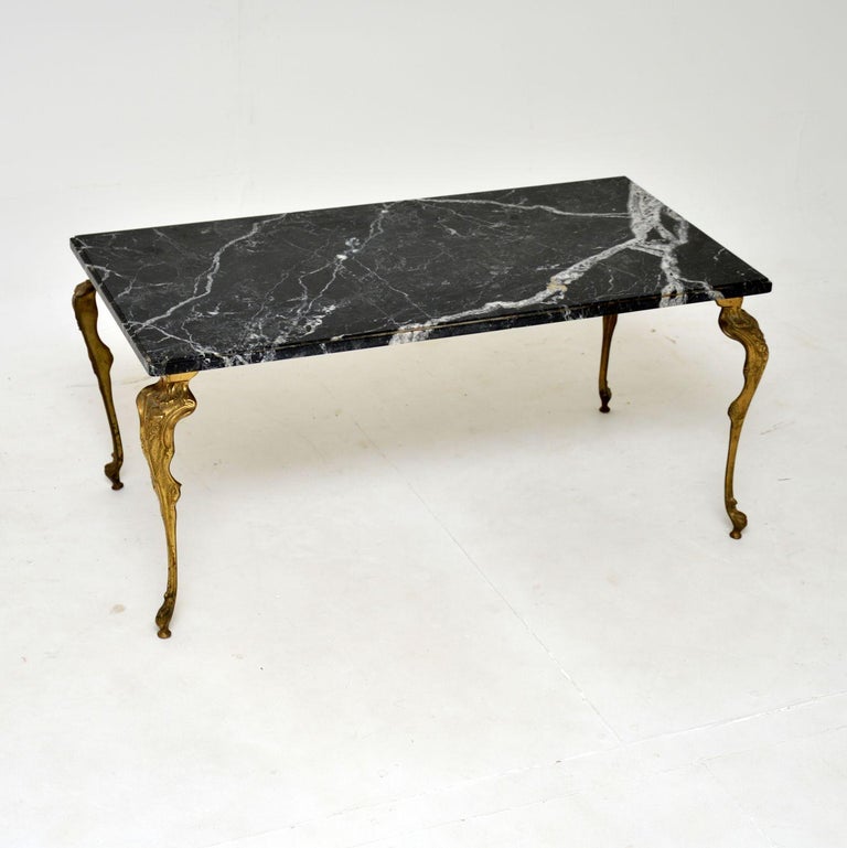 Antique French Marble and Brass Coffee Table at 1stDibs