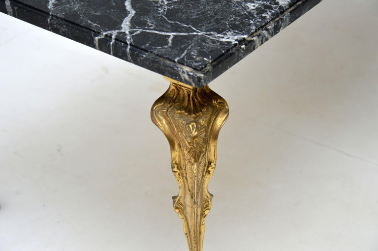 Antique French Marble and Brass Coffee Table at 1stDibs