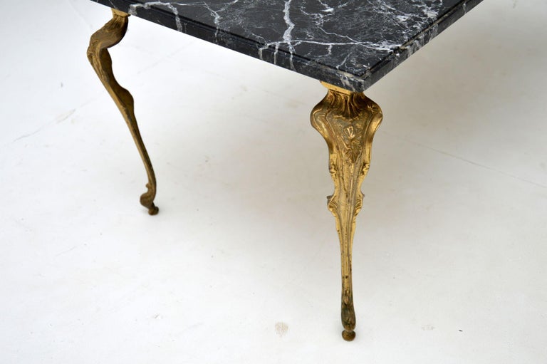 Antique French Marble and Brass Coffee Table at 1stDibs