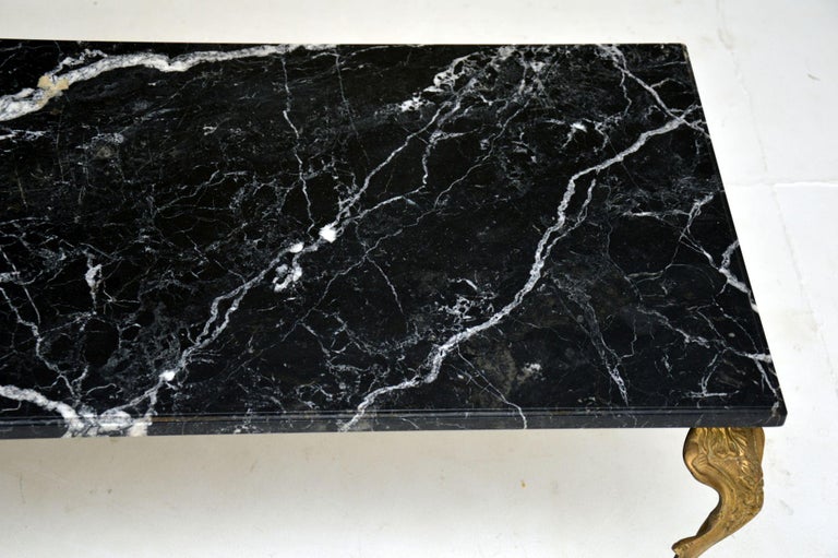 Antique French Marble and Brass Coffee Table at 1stDibs