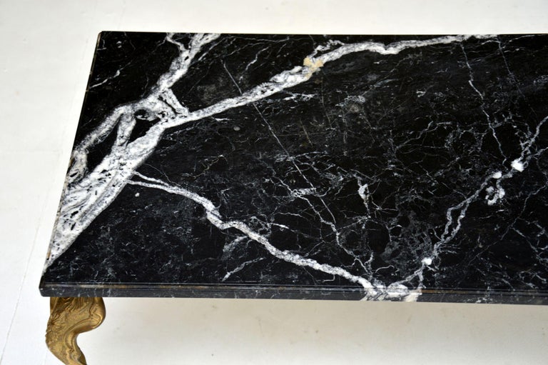 Antique French Marble and Brass Coffee Table at 1stDibs
