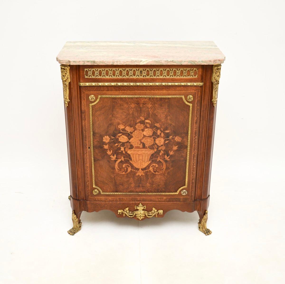 Antique French Marble Top Cabinet For Sale at 1stDibs