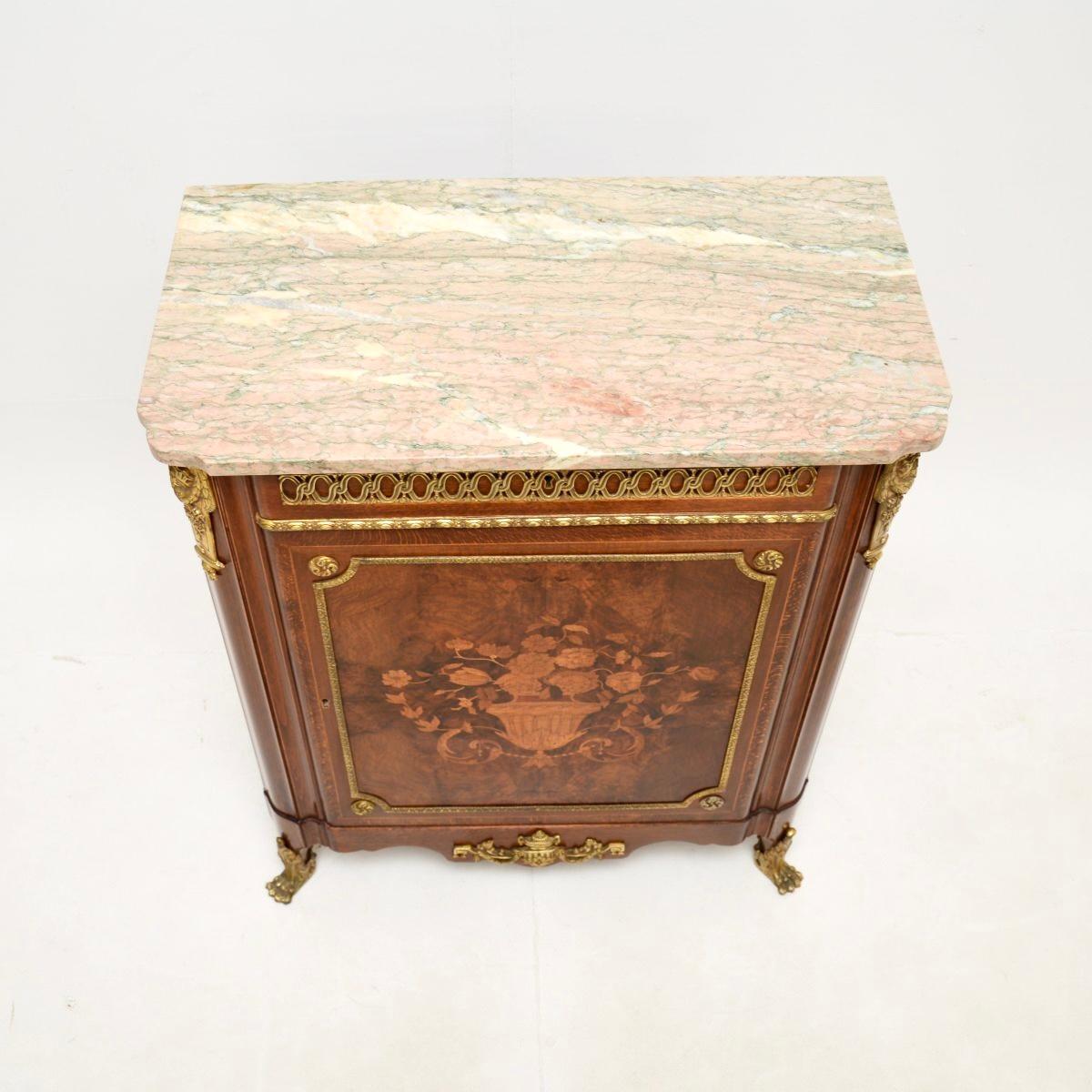 Antique French Marble Top Cabinet For Sale at 1stDibs