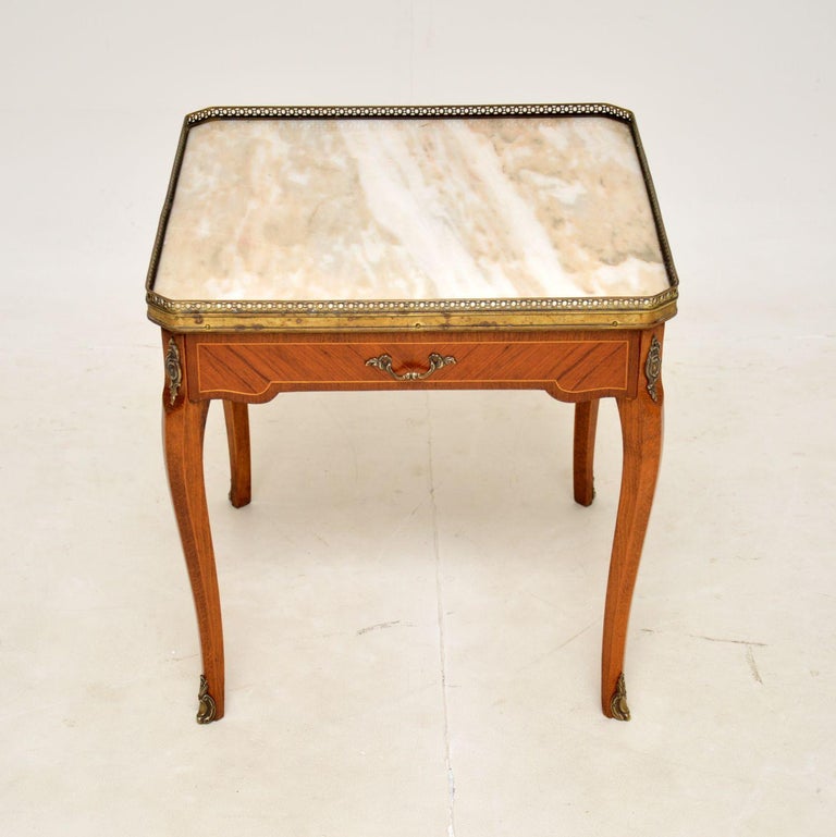 Antique French Marble Top Coffee / Side Table For Sale at 1stDibs