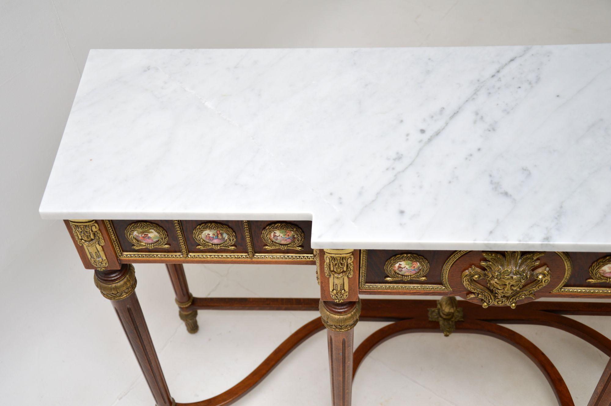 Antique French Marble Top Console Table For Sale at 1stDibs