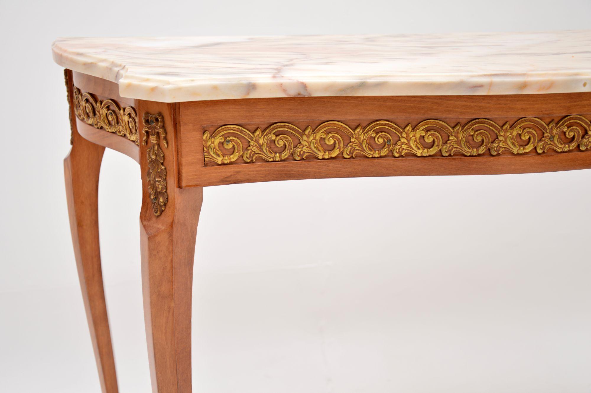 Antique French Marble Top Console Table For Sale at 1stDibs